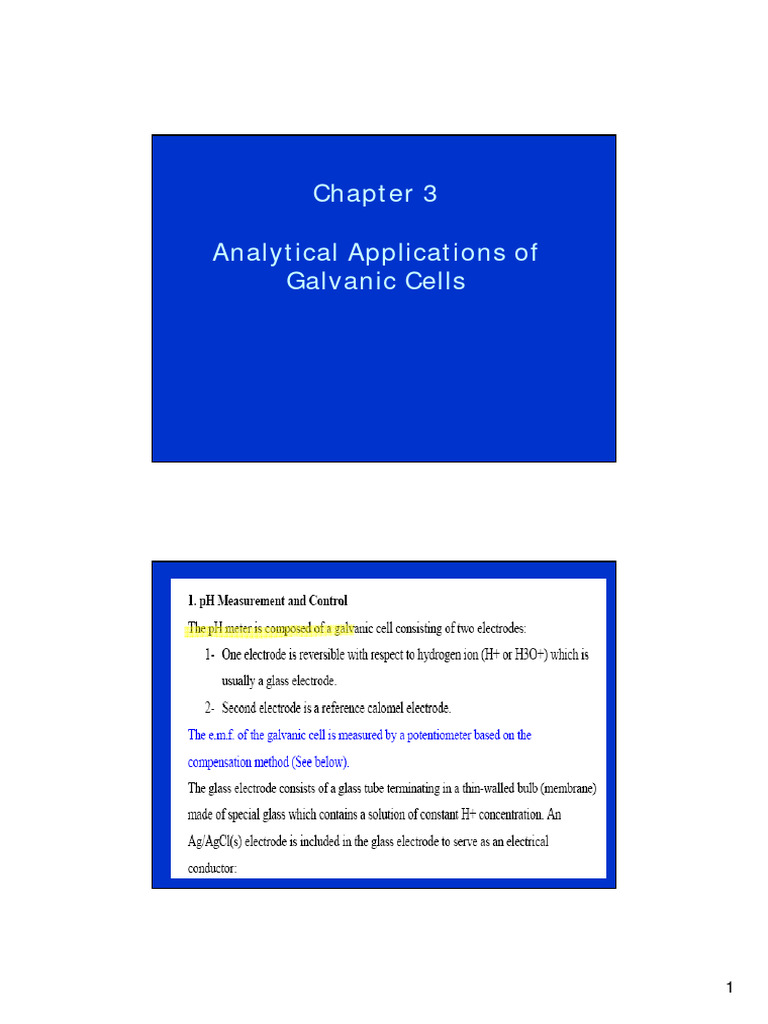 2 Analytical Applications of Galvanic Cells | PDF