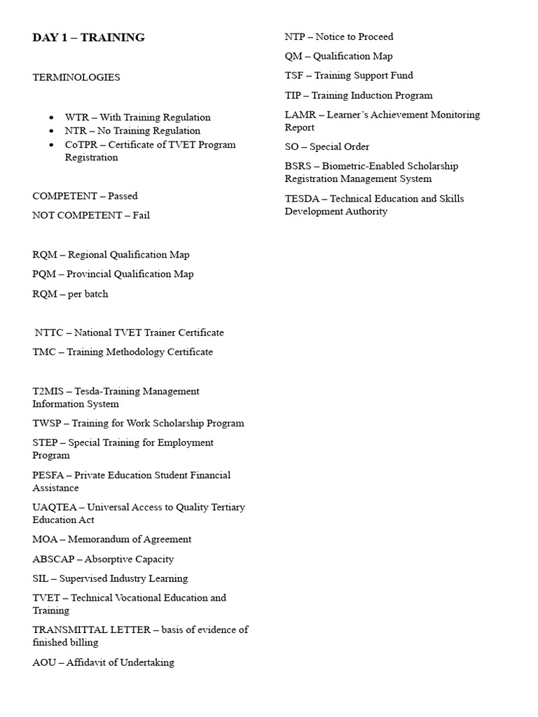 DAY 1 Training | PDF