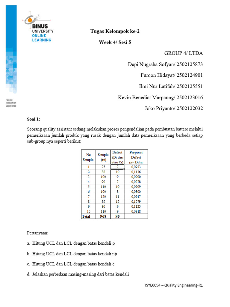 Ltda - Quality Engineering - Teknik Industri - TK2-W4-S5-R1 | PDF