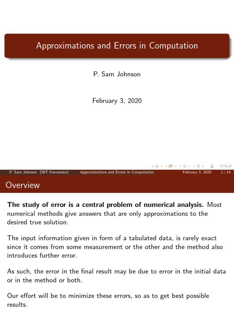 Approximations and Errors in Computation | PDF | Approximation | Numerical Analysis