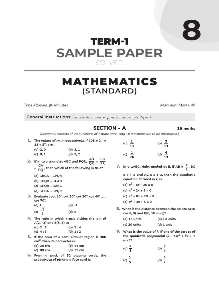 Fiitjee Entrance Sample Paper | PDF | Quadratic Equation | Equations