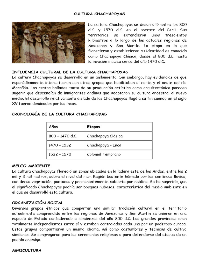 Cultura Chachapoyas: Historia y Legado | PDF | Imperio Inca