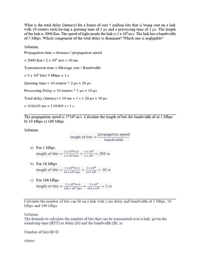 CN Problem Solutions | PDF | Bit Rate | Network Protocols