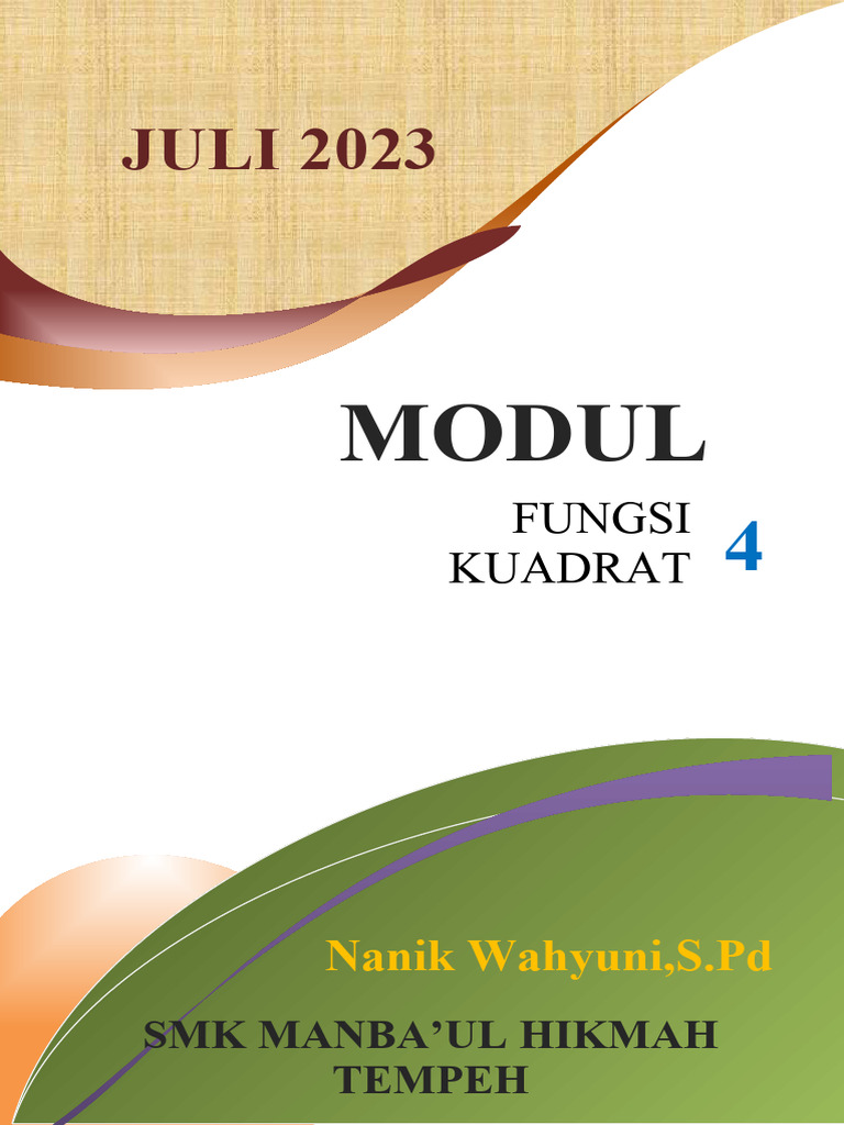 Modul 4 Fungsi Kuadrat | PDF