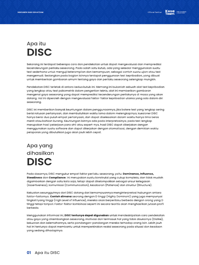 Kosateam-Pengisian DISC | PDF