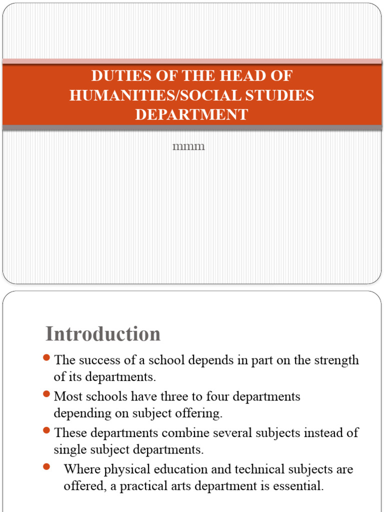Duties of The Head of Department | PDF | Curriculum | Schools