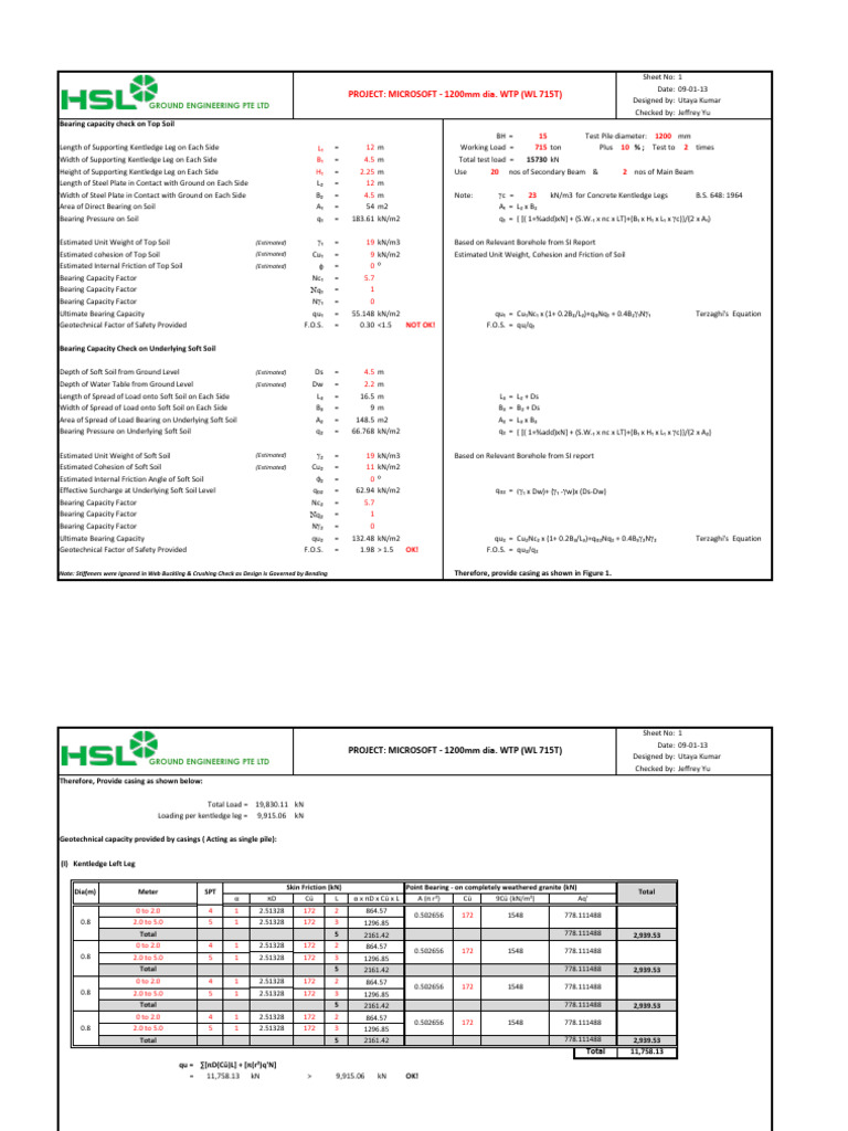 Kentledge Design Spreadsheet | Download Free PDF | Geotechnical ...