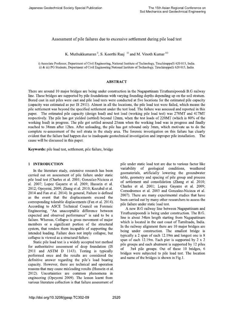 Assessment of Pile Failures Due To Excessive Settlement During Pile ...