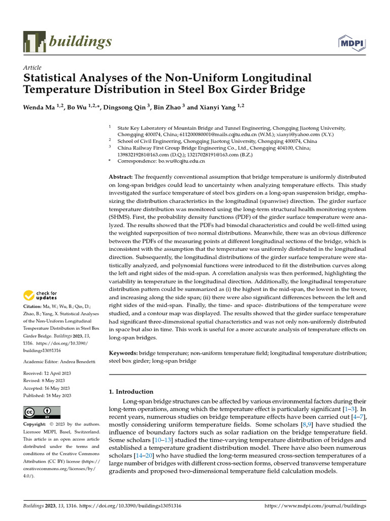 Buildings 13 01316 | PDF | Bridge | Statistics