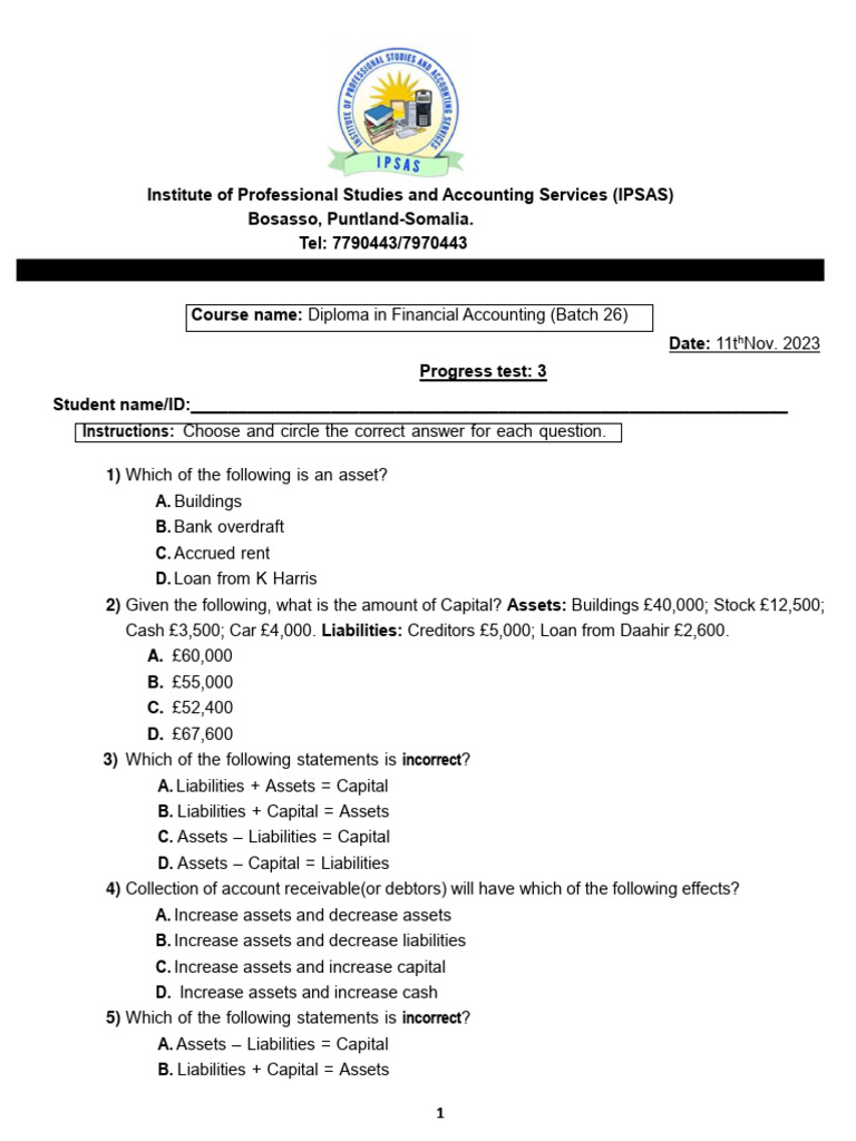 Progress Test-3 | Download Free PDF | Service Industries | Business ...