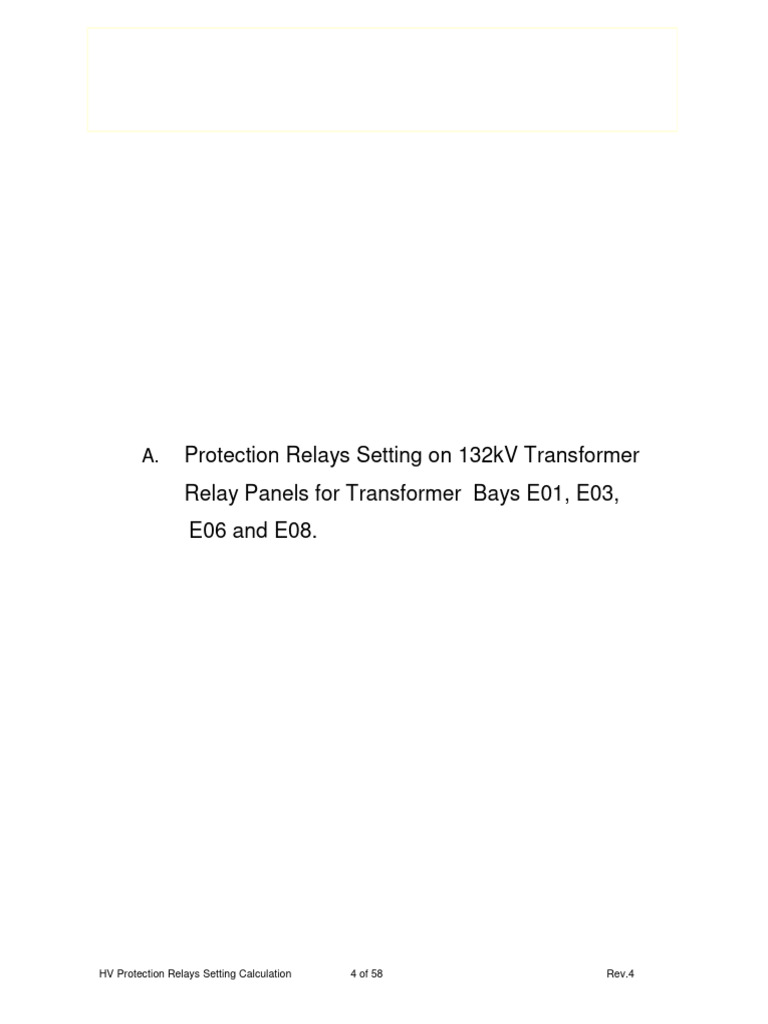 Protection Relays Setting Calculation Rev 4 (1) | PDF | Electrical ... Protection Relays Setting Calculation Rev 4 (1) | PDF | Electrical ...