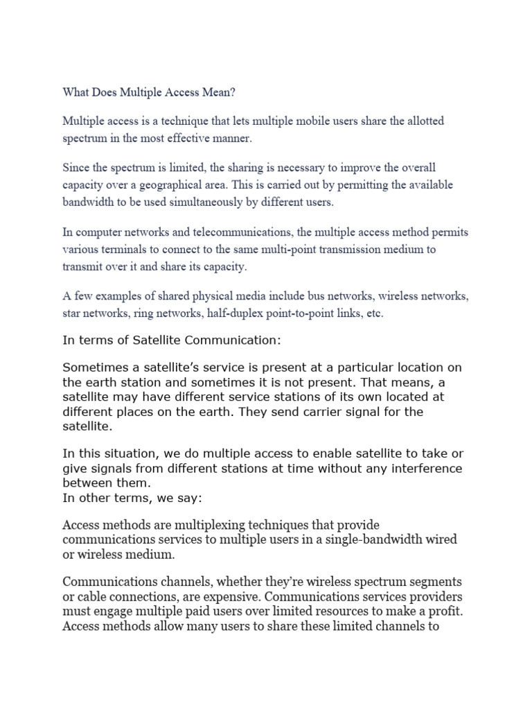 Multiple Access TDMA | PDF | Channel Access Method | Multiplexing
