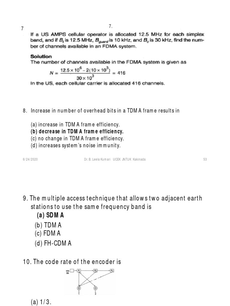 Numerical Question | PDF | Physical Layer Protocols | Telecommunications