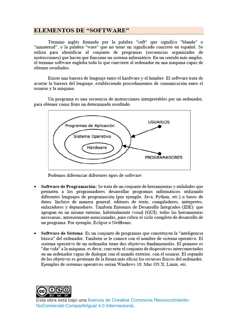 Elementos de Software | PDF | Lenguaje de programación | Entorno de ...