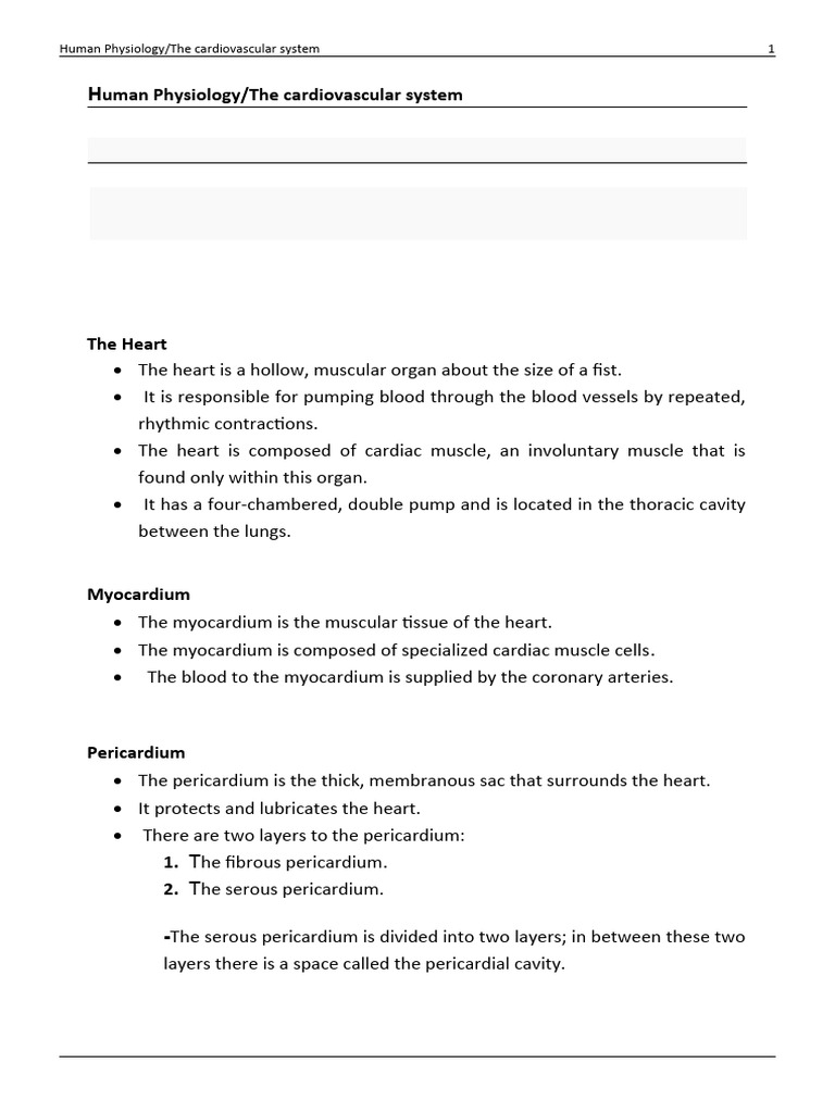 Cardiovascular System Overview | PDF | Heart | Coronary Circulation