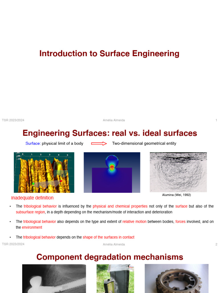 1. Introduction to Surface Engineering | PDF | Wear | Corrosion