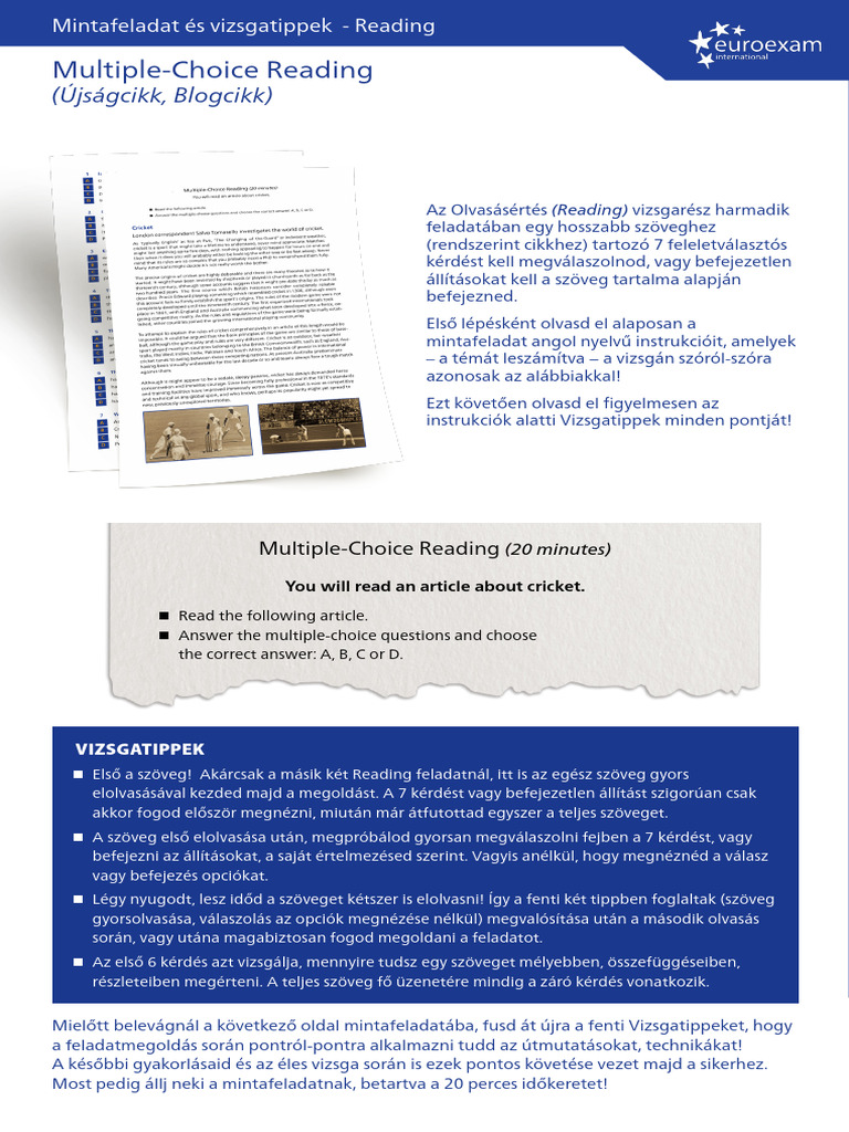 READ3 O Multiple-Choice-Reading b2 Uj Vizsgatippek-Mintafeladat | PDF