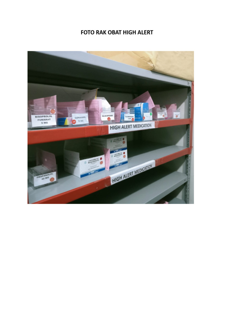 FOTO RAK OBAT HIGH ALERT | PDF