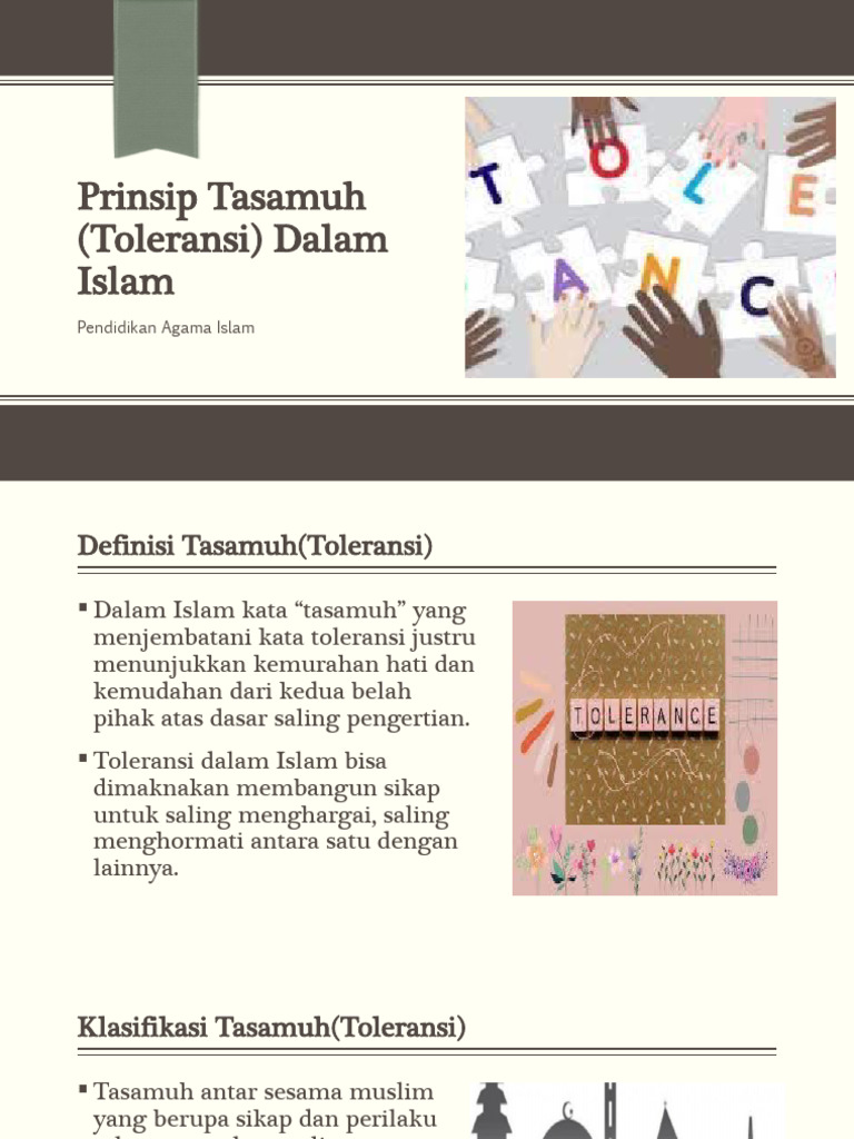 Top 8, Prinsip Tasamuh Dan Toleransi Dalam Islam | PDF