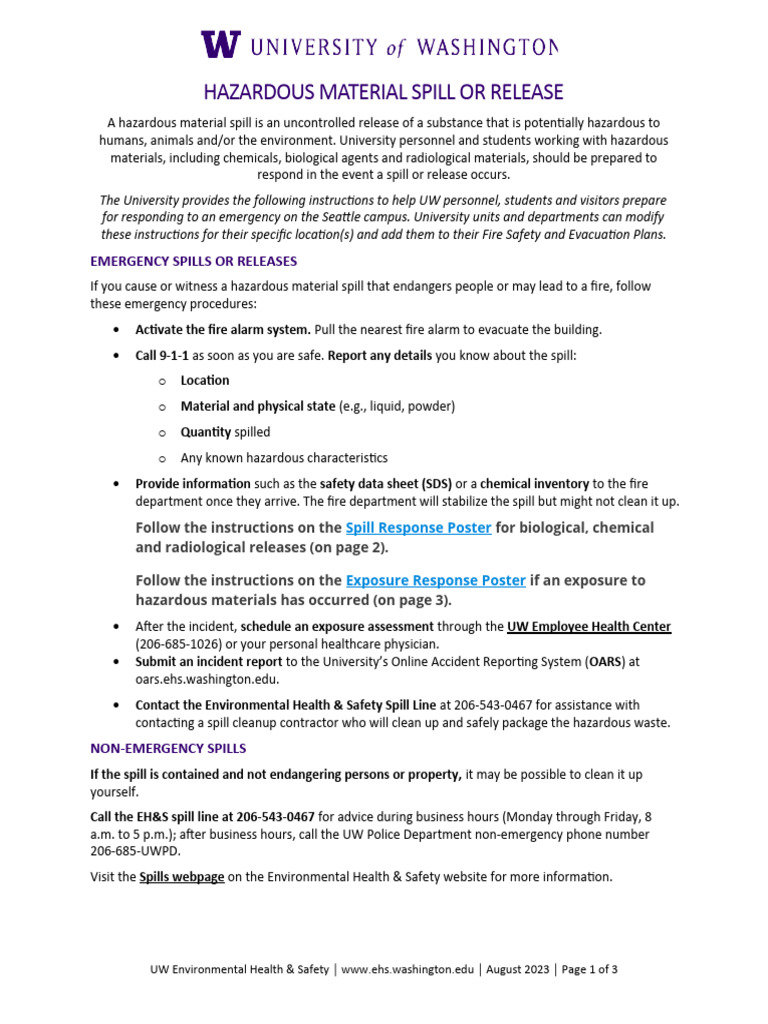 HazMat Spills | PDF | Dangerous Goods | Occupational Safety And Health