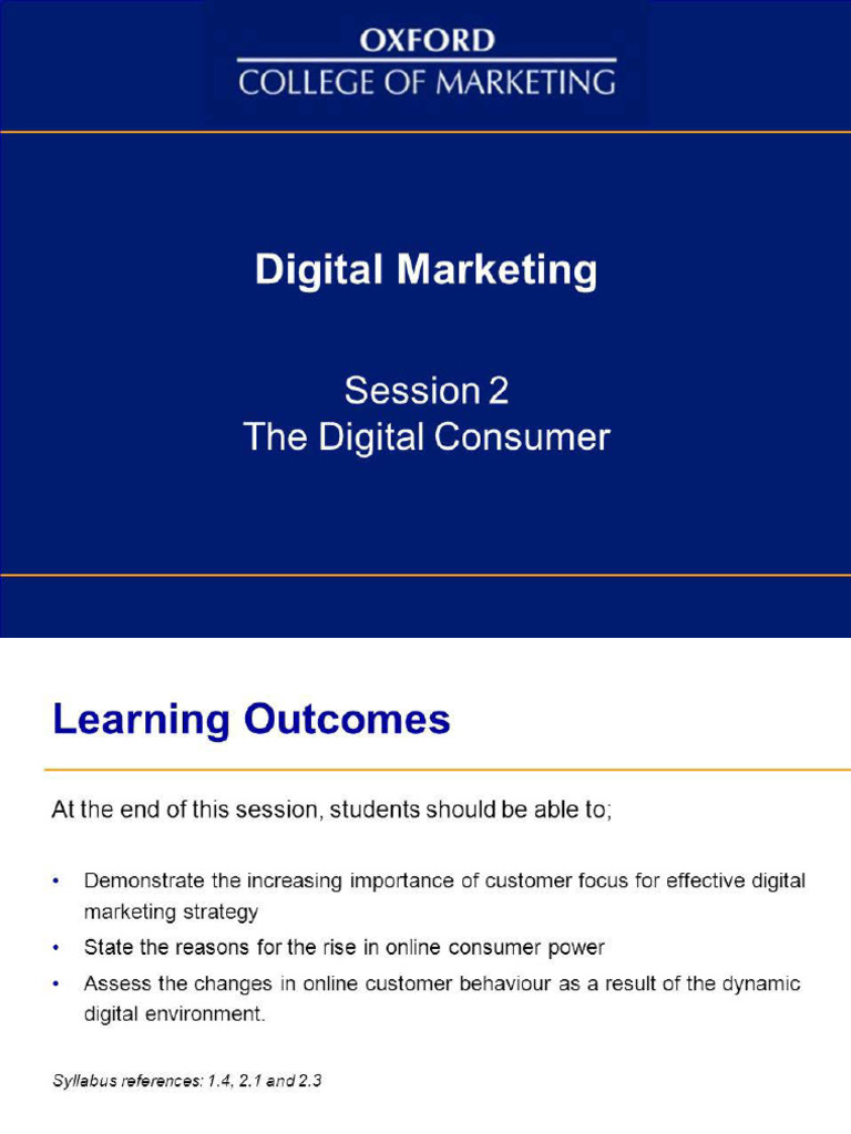 Session 2 The Digital Consumer | PDF | Marketing | Customer ...