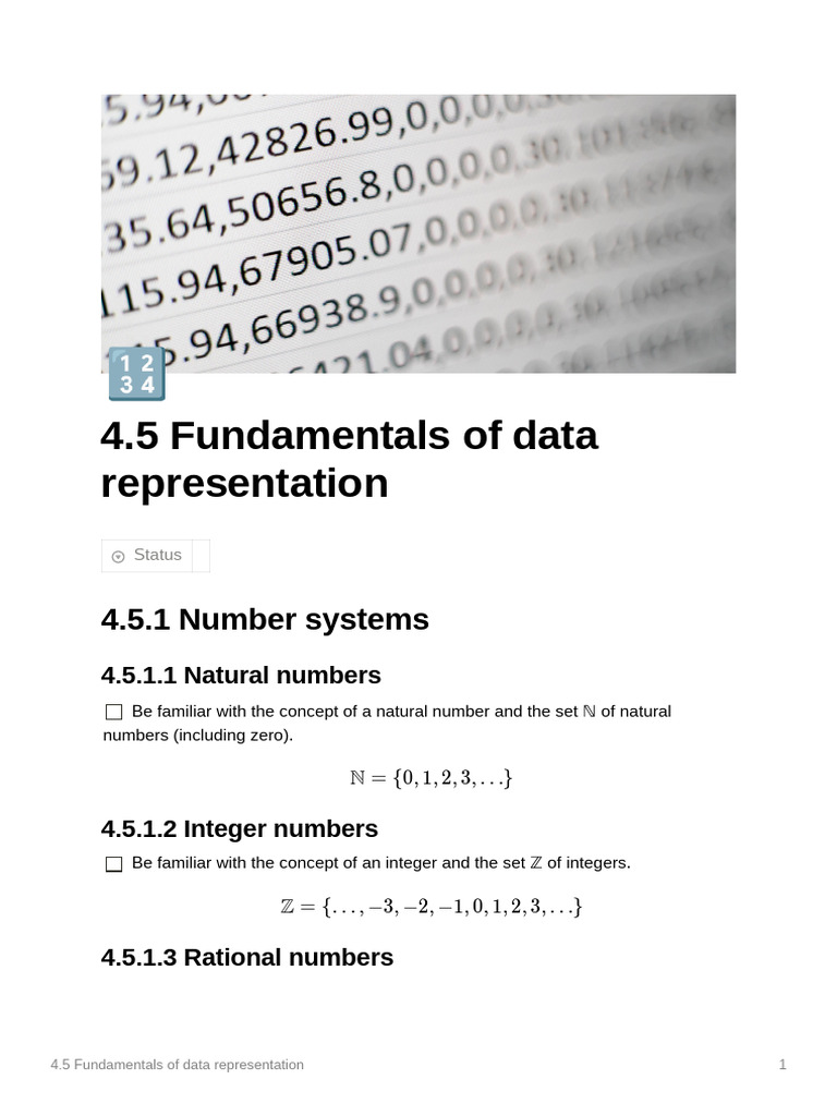 4.5 Fundamentals of Data Representation | PDF | Byte | Numbers