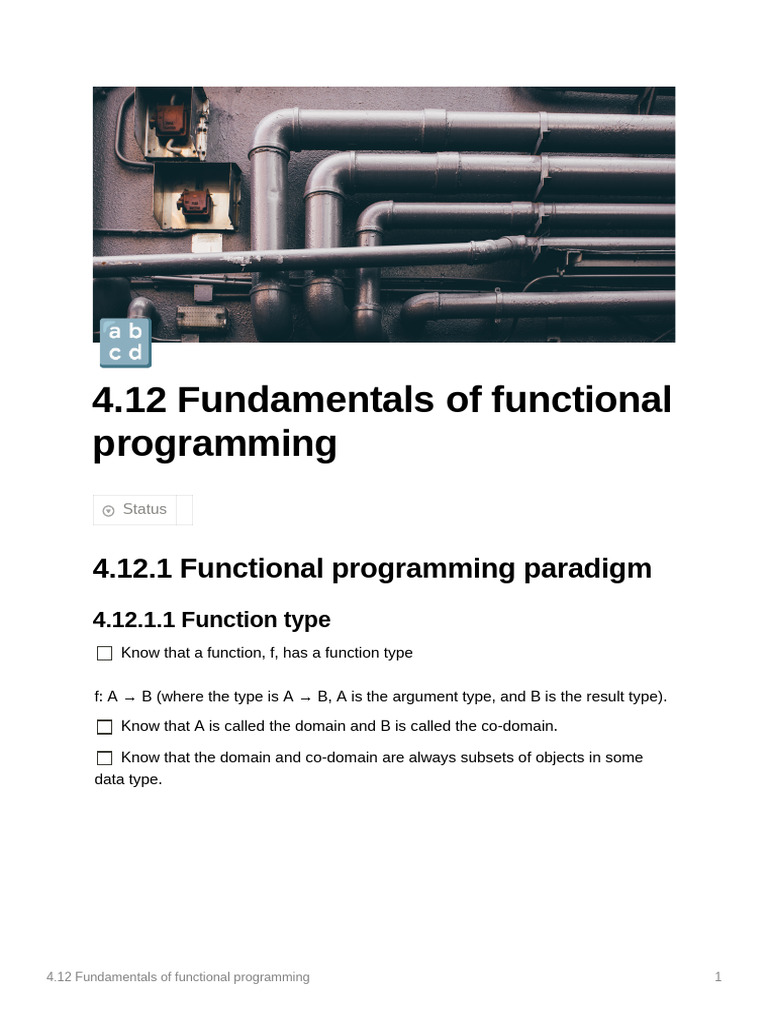 4.12 Fundamentals of Functional Programming | PDF | Function (Mathematics) | Data Type