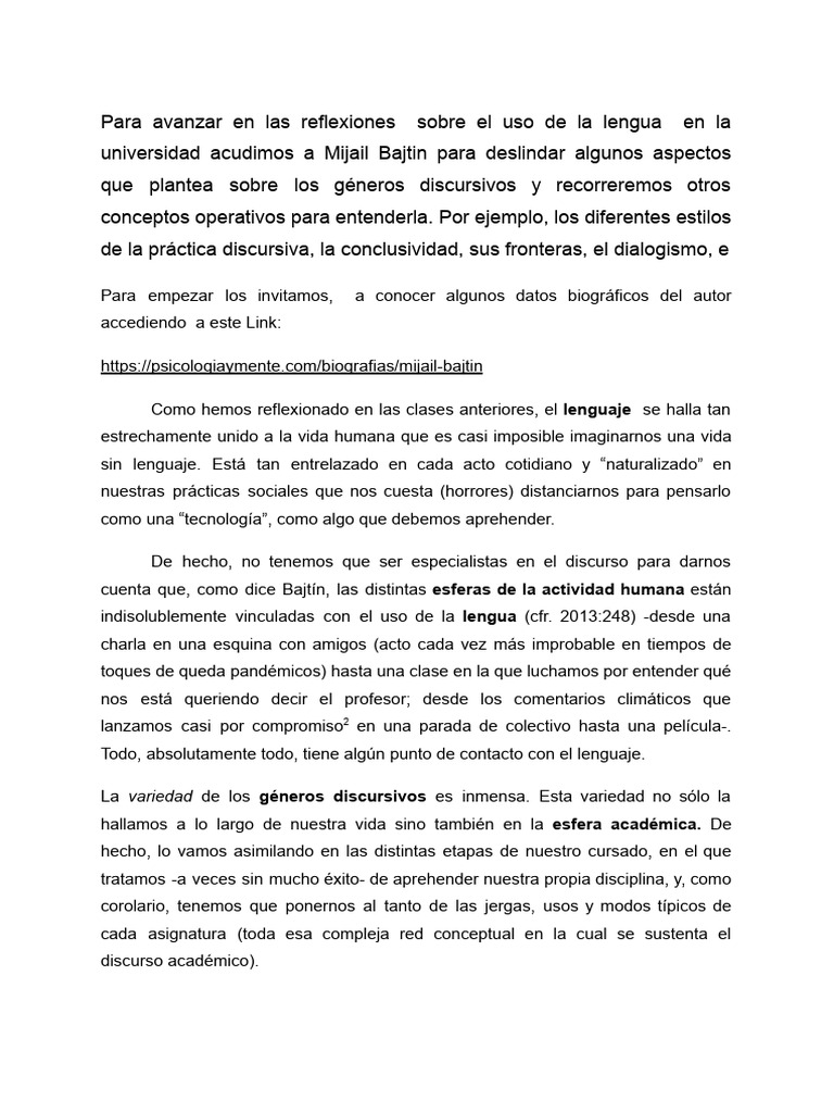 Texto Clase - Generos Discursivos - Componentes - Polifonia | PDF ...