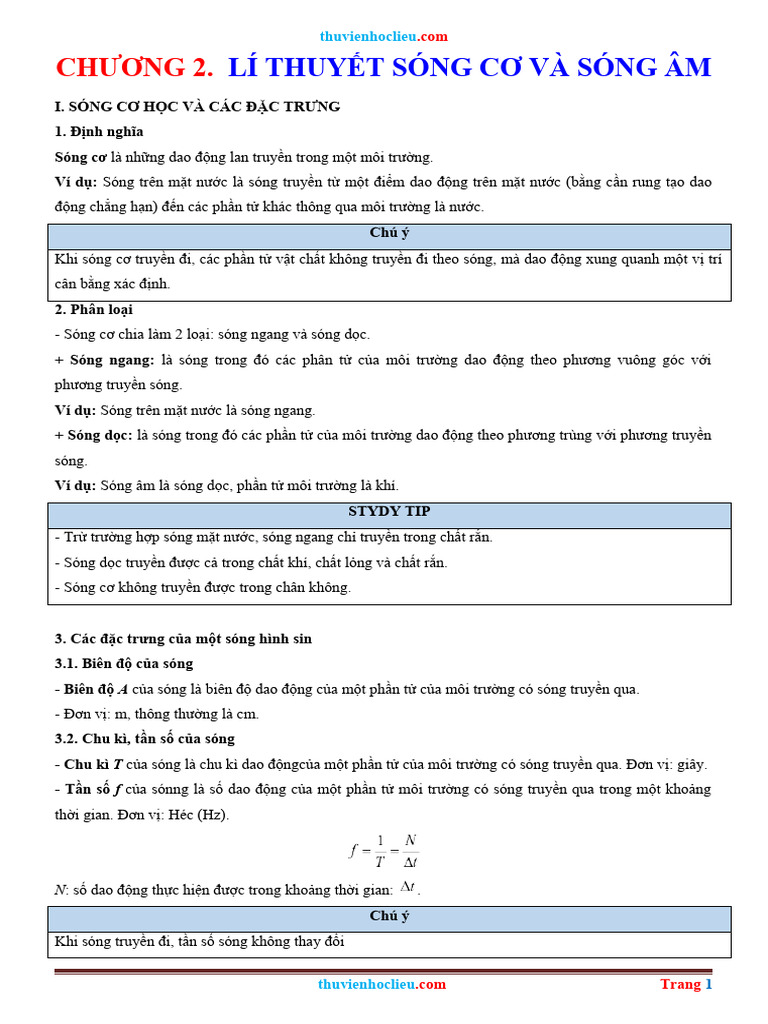Ly Thuyet Chuong Song Co | PDF