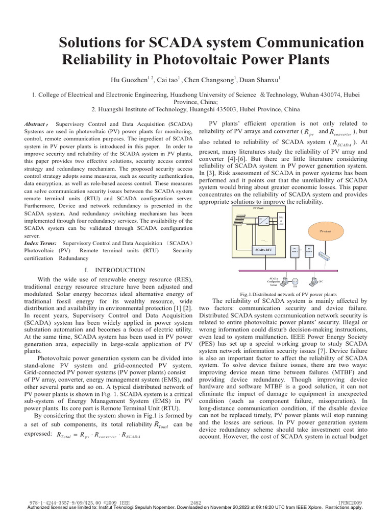 Solutions_for_SCADA_system_communication_reliability_in_photovoltaic_power_plants | PDF | Scada ...