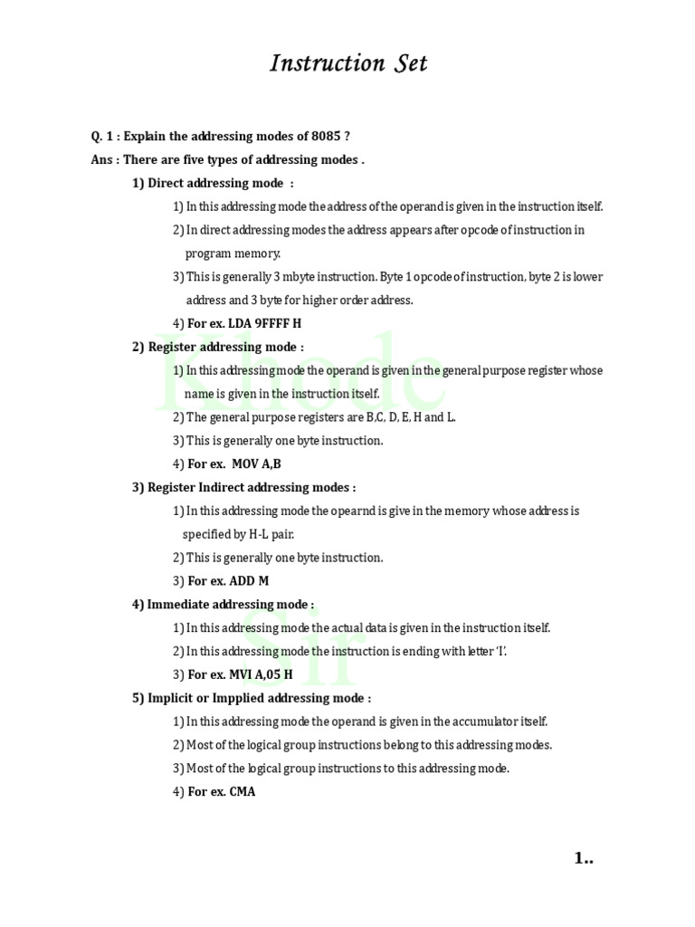 Instruction Set | PDF | Office Equipment | Computer Science