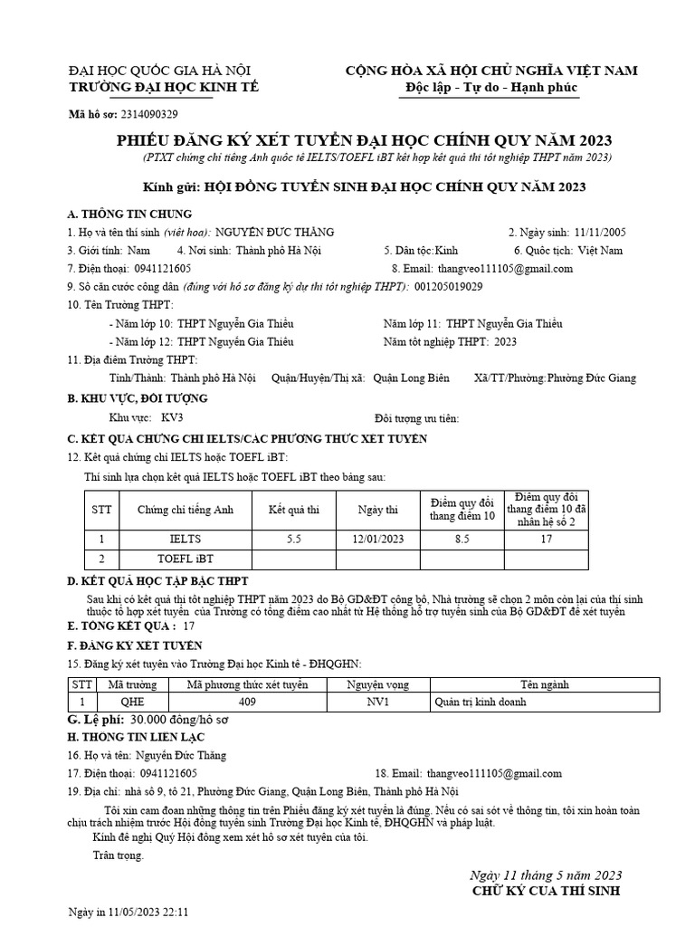 NGUYEN DUC THANG_Don dang ky | PDF