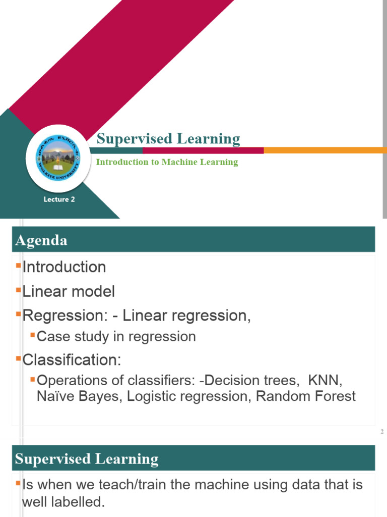 ML Ch-2 Supervised Learning | PDF | Regression Analysis | Statistical Classification