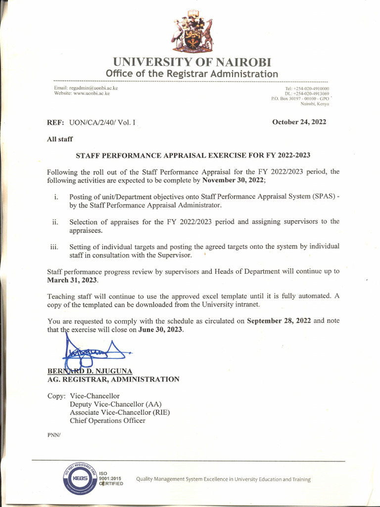 Staff Performance Appraisal 2022 - 2023 | PDF