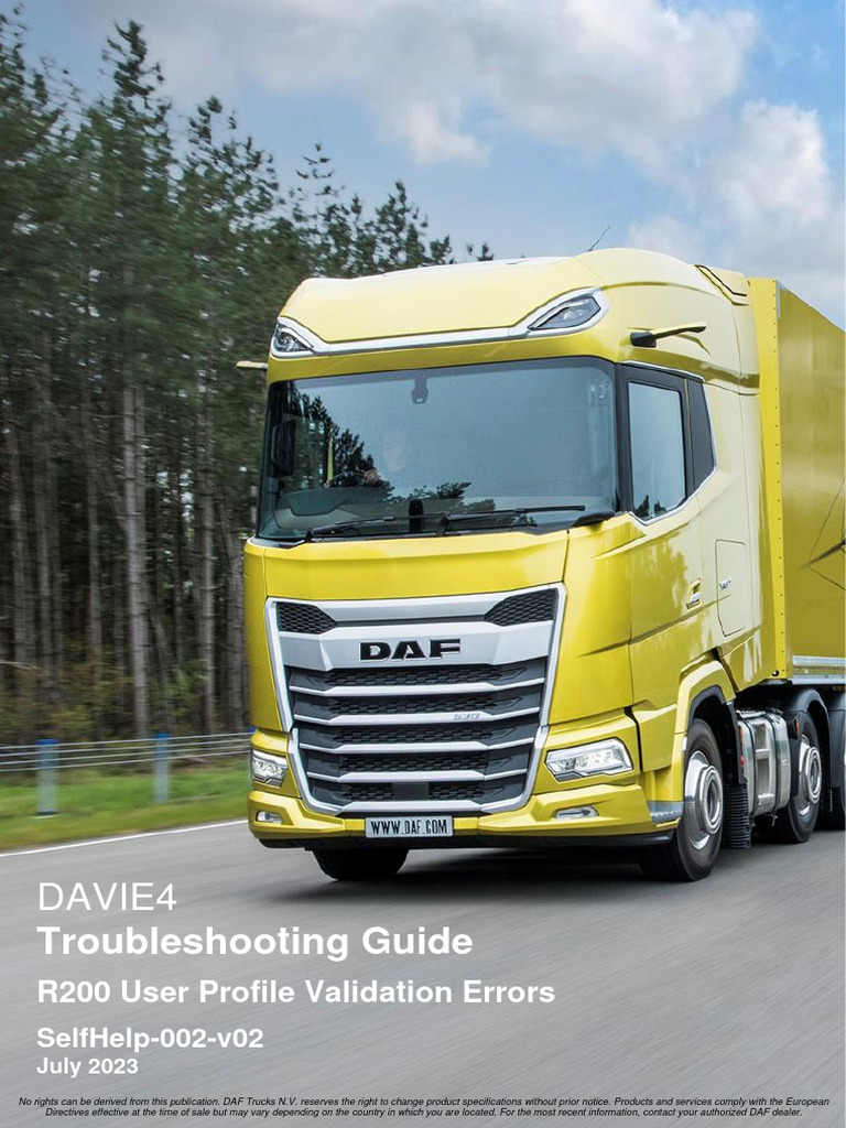 SelfHelp-002-V02 - R200 DAVIE4 User Profile Validation Errors Troubleshooting Guide | PDF ...