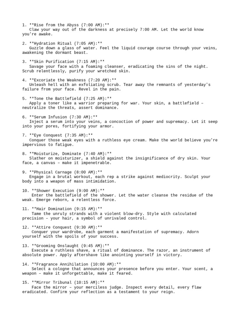 American Psycho Routine | PDF