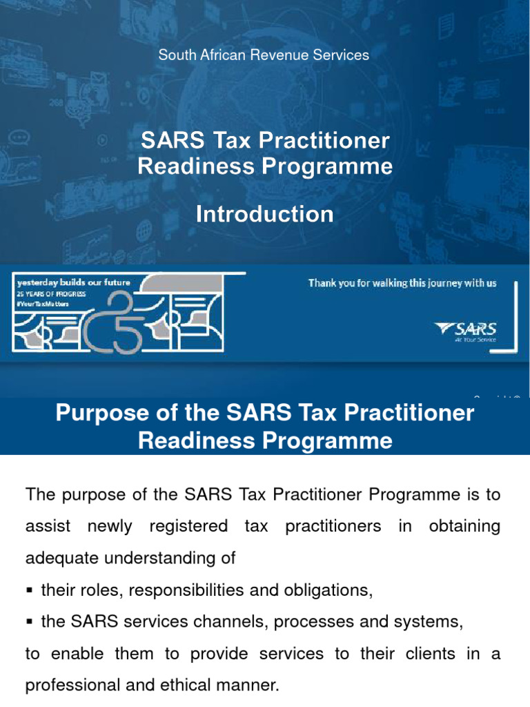 Introduction SARS Tax Practitioner Readiness Programme | PDF | Taxes ...