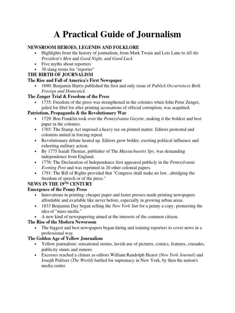 Journalism Guide | PDF | News | Journalism