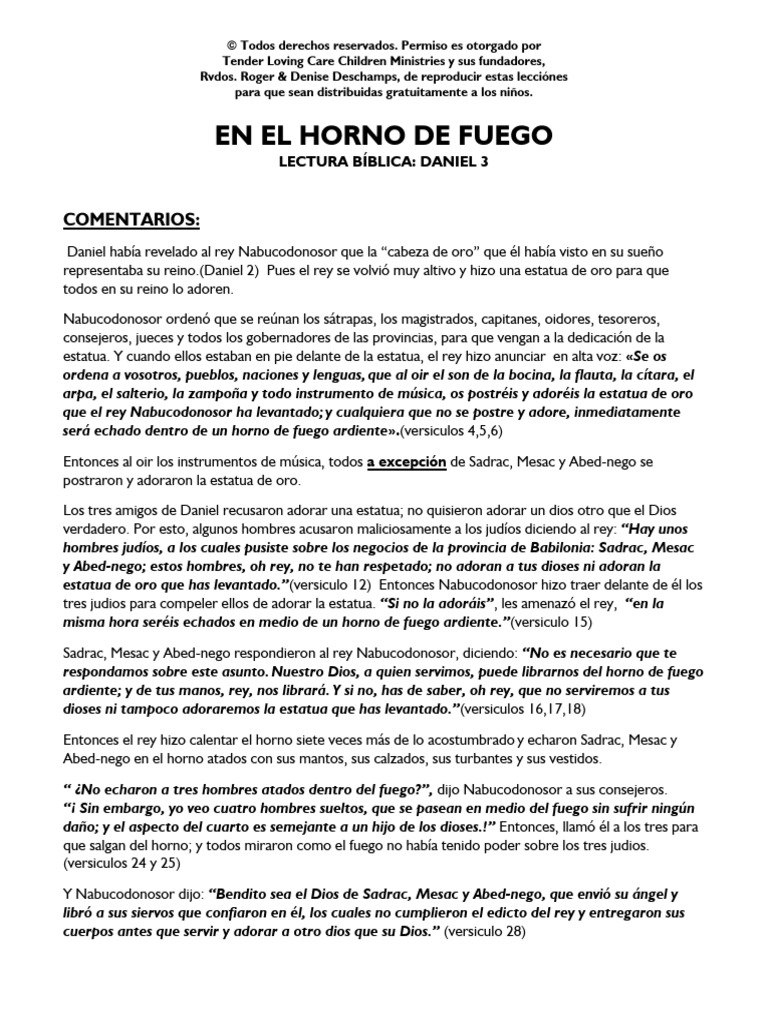 Daniel y el Horno de Fuego | PDF | Nabucodonosor Ii