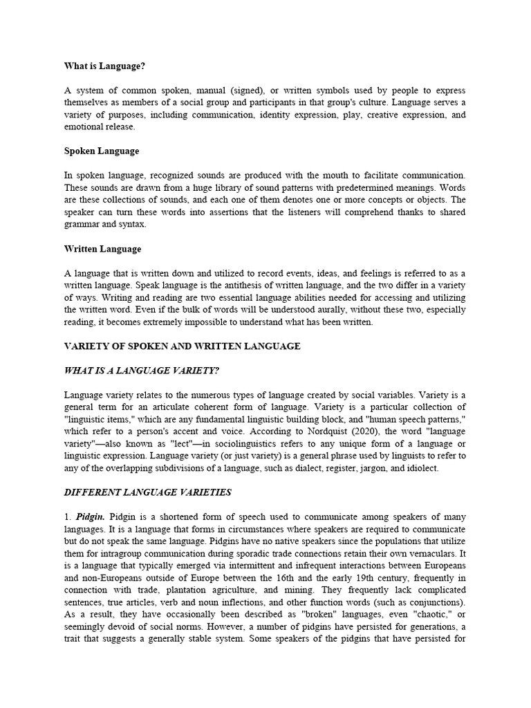 Varieties and Registers of Languages | PDF | English Language | Dialect