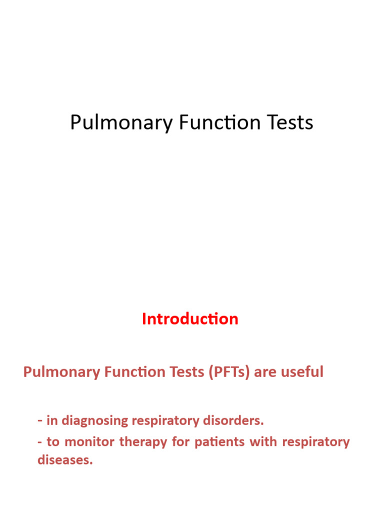 Pulmonary Function Tests | PDF | Exhalation | Lung