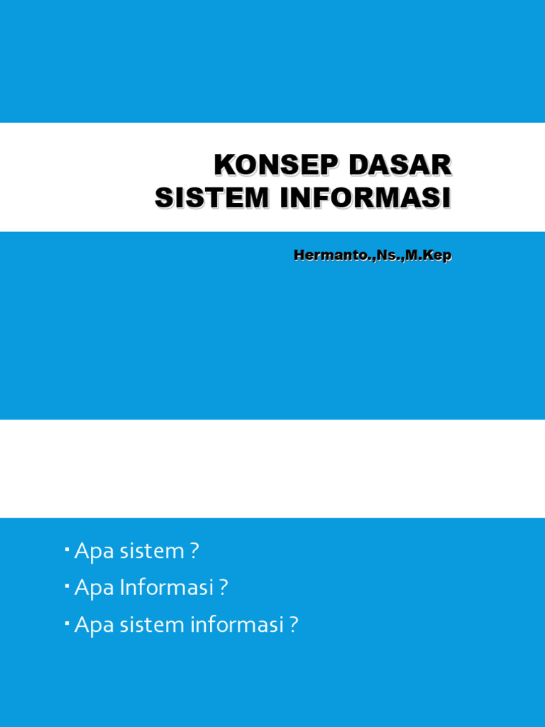Konsep Dasar Sistem Informasi | PDF | Bisnis | Komputer