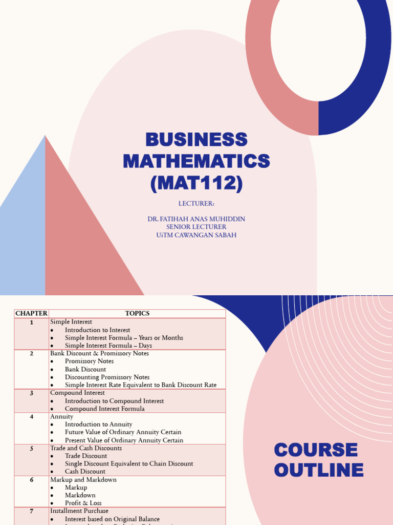 Mat112 Chapter 1 Simple Interest | PDF | Interest | Interest Rates