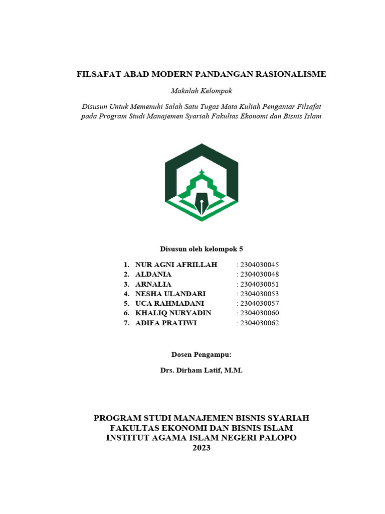 Rasionalisme dalam Filsafat Modern | PDF | Filsafat