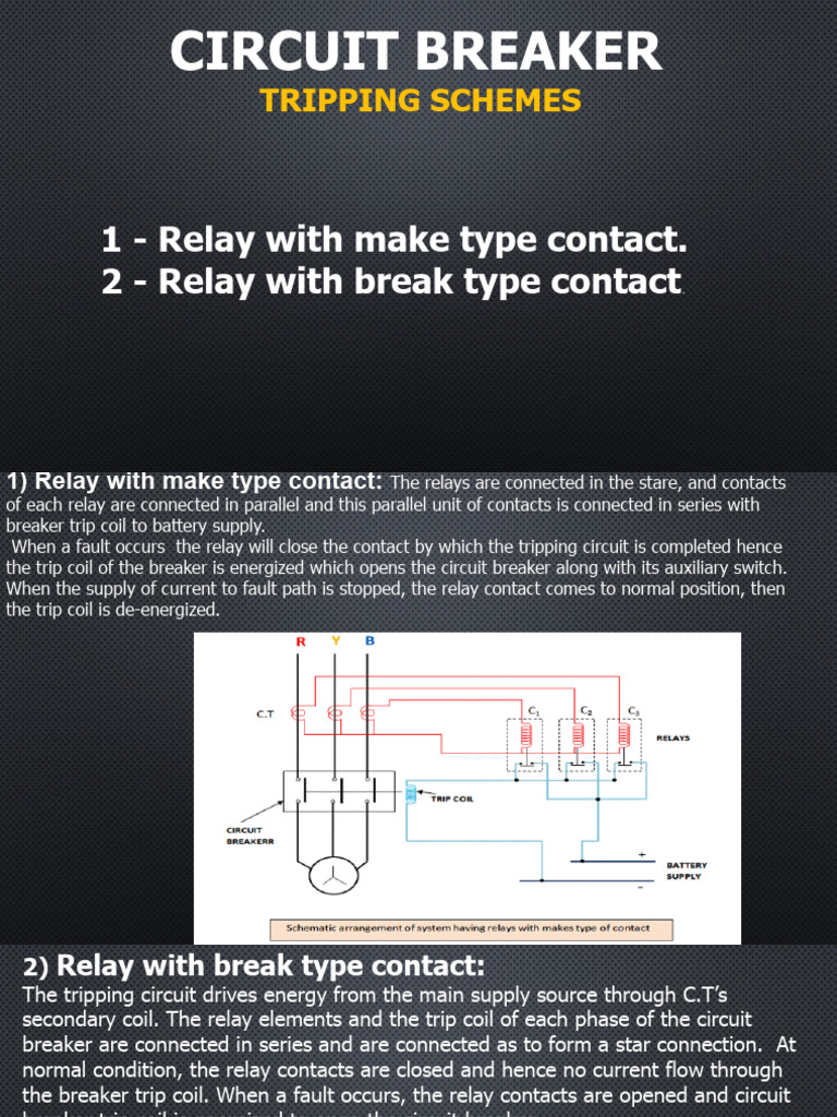 Circuit Breaker Tripping Schemes | Download Free PDF | Relay | Manufactured Goods