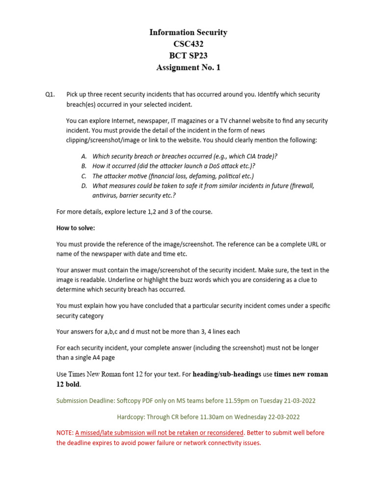 Assignment 1 | PDF | Information Security | Databases Assignment 1 | PDF | Information Security | Databases