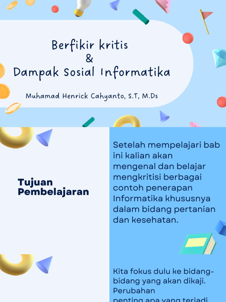 Bab Iii - Berpikir Kritis & Dampak Sosial Informatika | PDF | Karier & Perkembangan