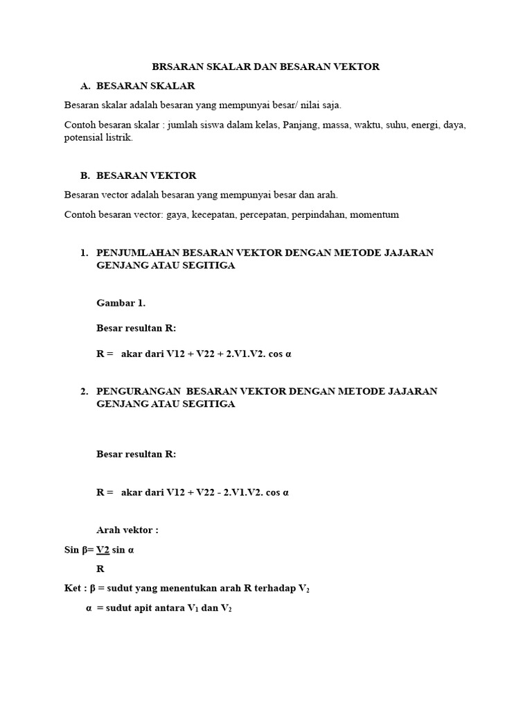 Brsaran Skalar Dan Besaran Vektor | PDF