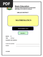 Grade 7 Mathematics Test Term 2 2022 | PDF | Numbers | Elementary ...