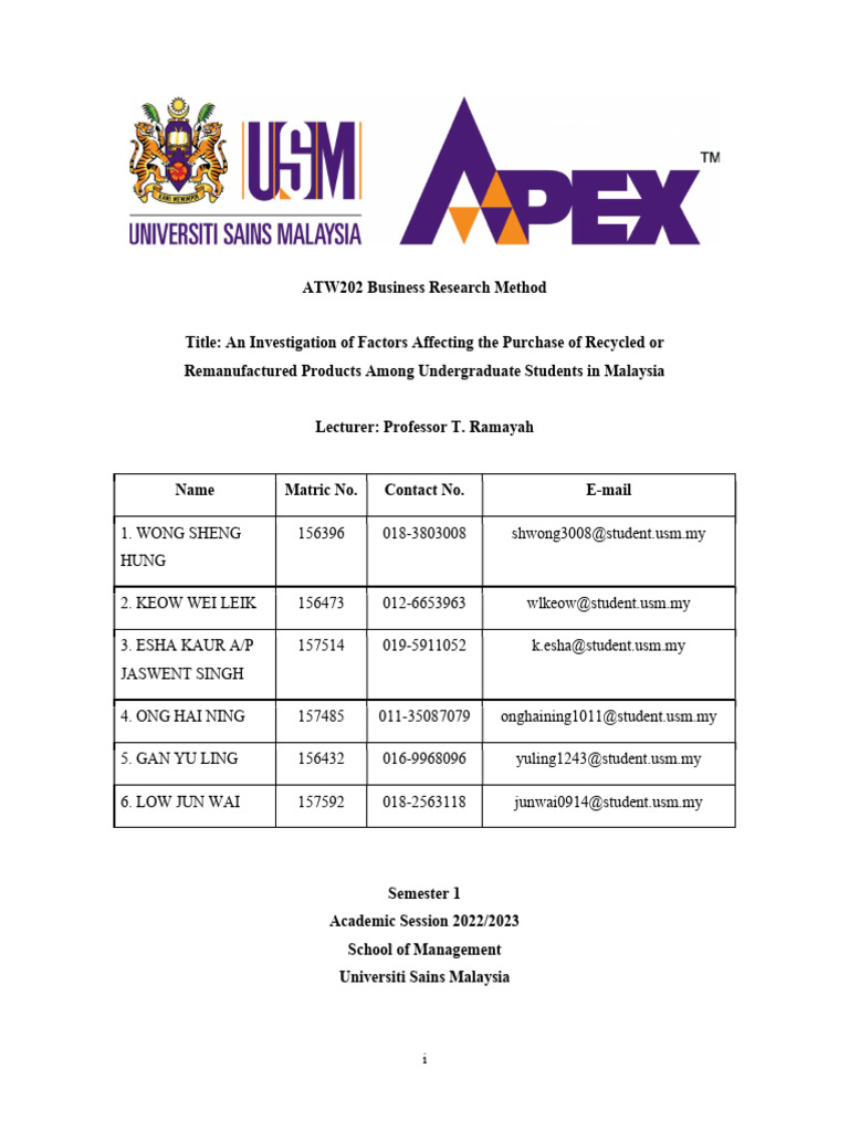 Atw 202 Final Project | PDF | Attitude (Psychology) | Intention